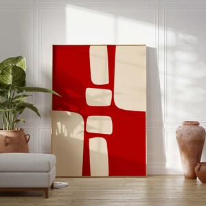 Red Abstract Art Print: Minimalist Geometric Poster (digital Download ...