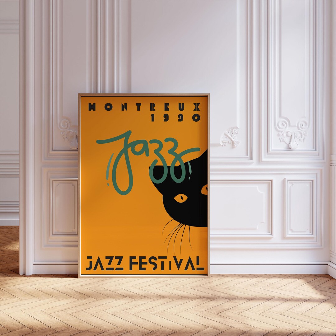Jazz Club Printable Wall Art, Retro Jazz Music Print Digital Download ...