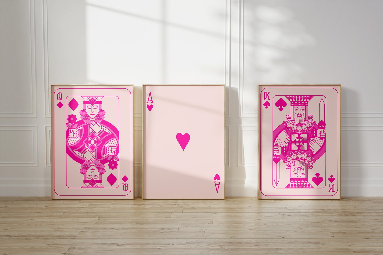 Hot Pink Wall Art Set of 3 Prints Preppy Printable Wall Art - Etsy