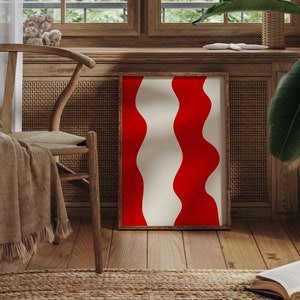 Abstract Red Printable Wall Art, Large Size Minimalist Print Download ...