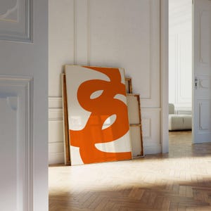 Bold Orange Abstract Art Print: Minimalist Home Decor (digital File) - Etsy