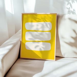 Yellow Minimalist Abstract Printable Wall Art, Modern Art Poster, Large ...