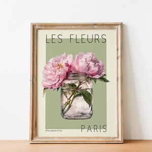 Les Fleurs Poster, Flower Printable Wall Art, Botanical Print, Vintage ...