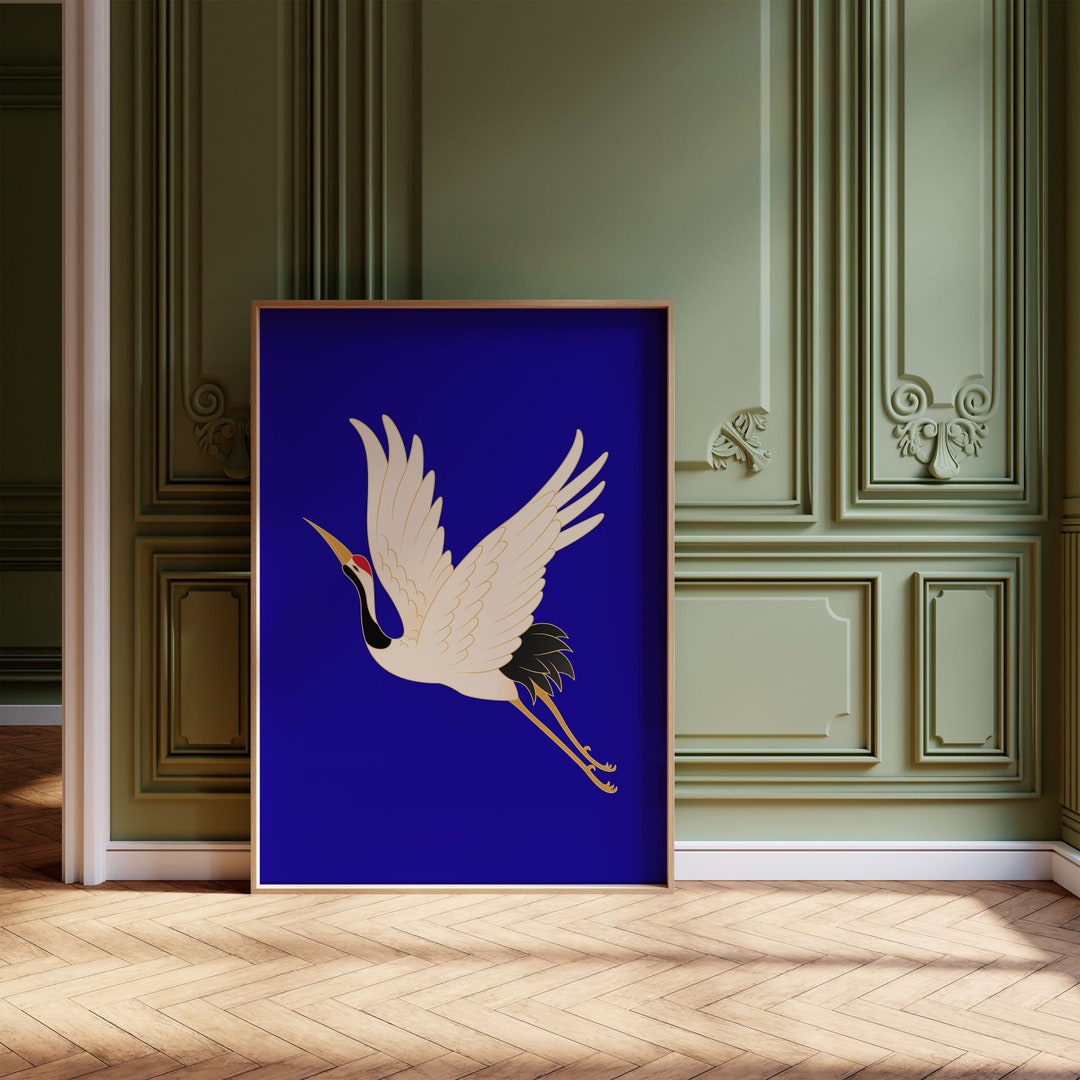 Bird Printable Wall Art, Crane Print, Eclectic Gallery Wall Art, Crane ...