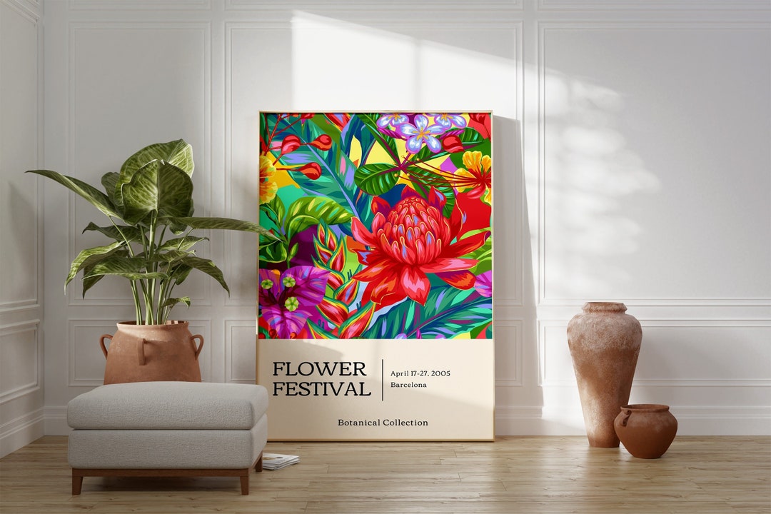Flower Festival Poster Printable Art Print Flower Market - Etsy