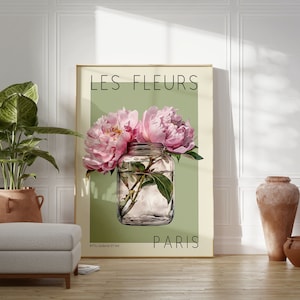 Les Fleurs Poster, Flower Printable Wall Art, Botanical Print, Vintage ...