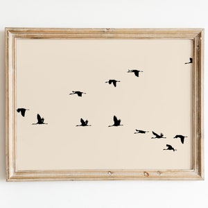 Horizontal Birds Printable Wall Art, Flying Birds Art Poster ...