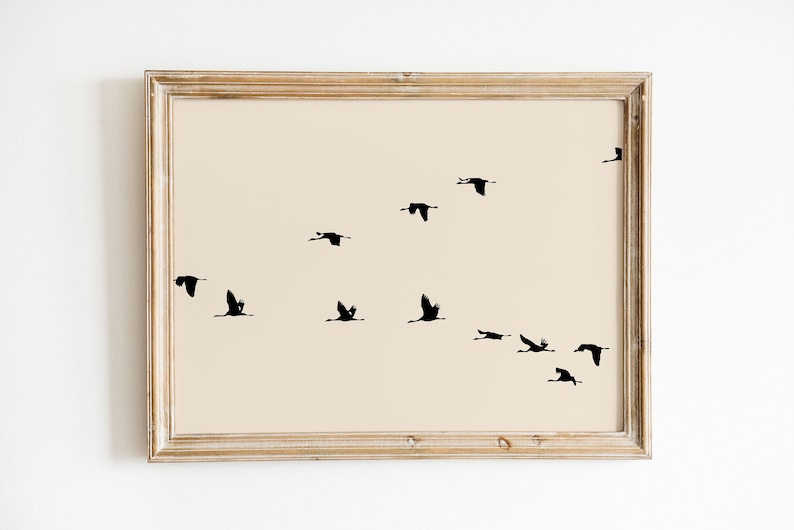 Horizontal Birds Printable Wall Art, Flying Birds Art Poster ...
