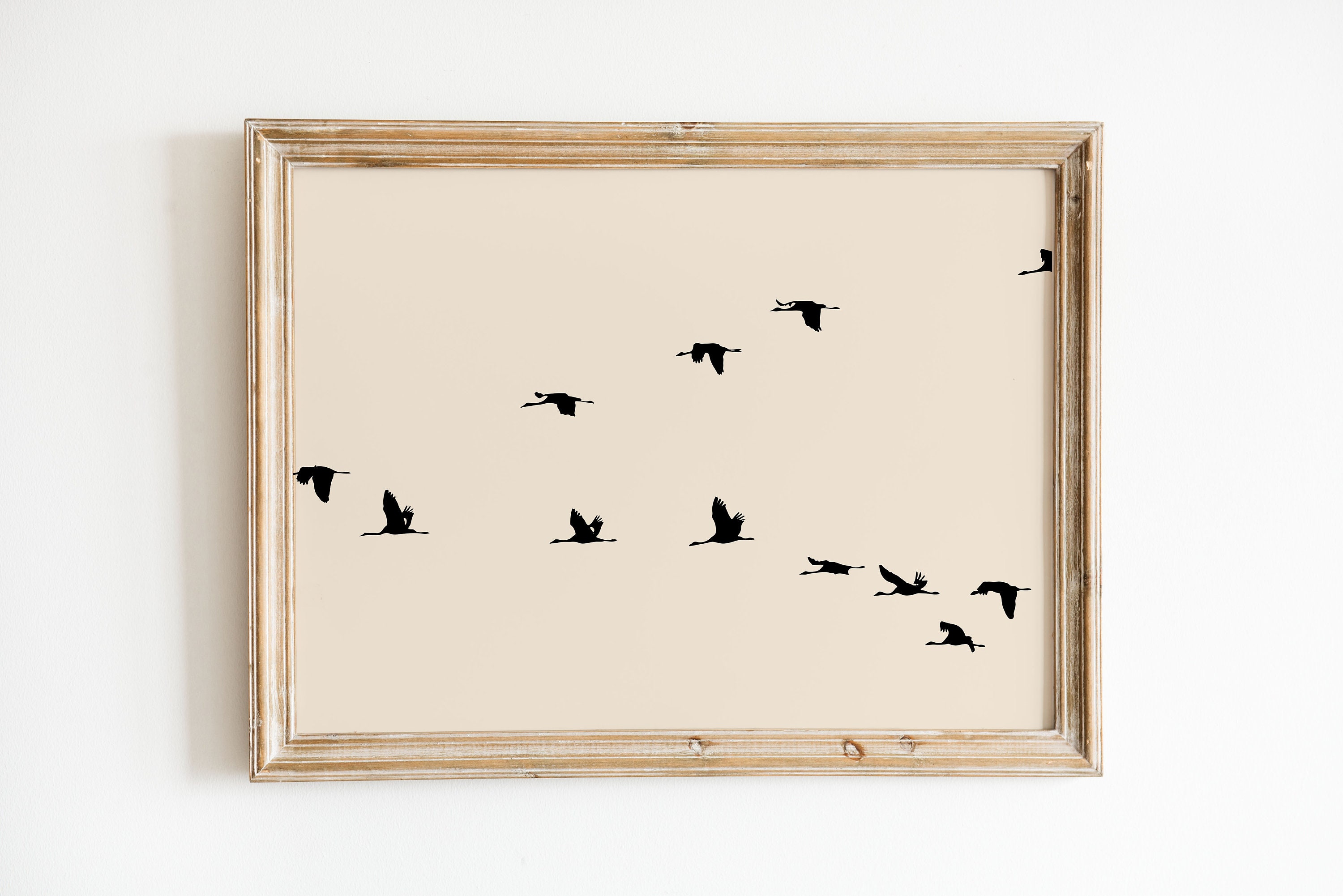 Horizontal Birds Printable Wall Art, Flying Birds Art Poster ...