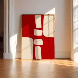 Red Abstract Art Print: Minimalist Geometric Poster (digital Download ...