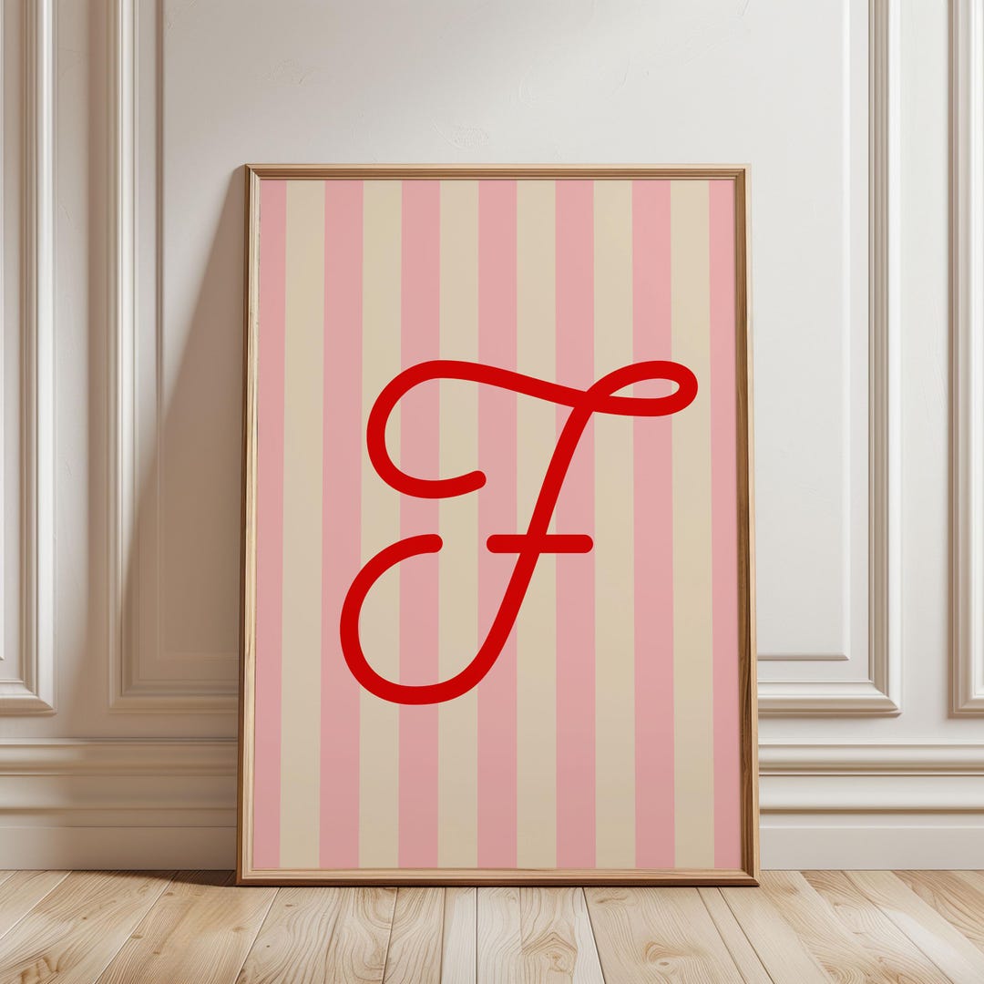 Personalized Letter Print, Custom Initial Printable Wall Art Alphabet ...