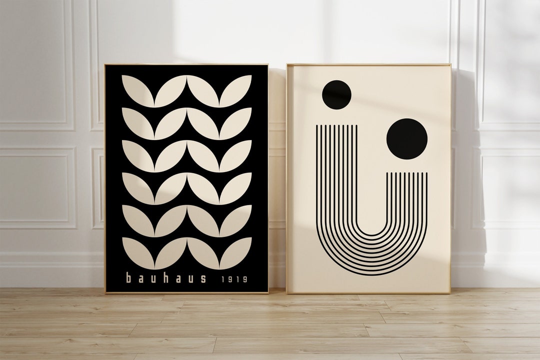 Bauhaus druckbare Poster 2er Set Mid Century Modern Print - Etsy.de