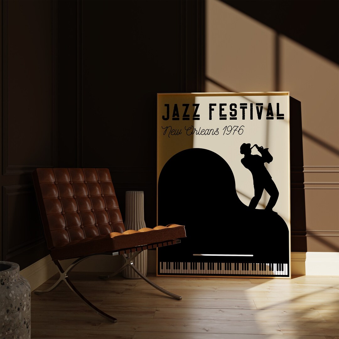 Jazz Festival Printable Wall Art, Jazz Festival Poster Print, Retro ...