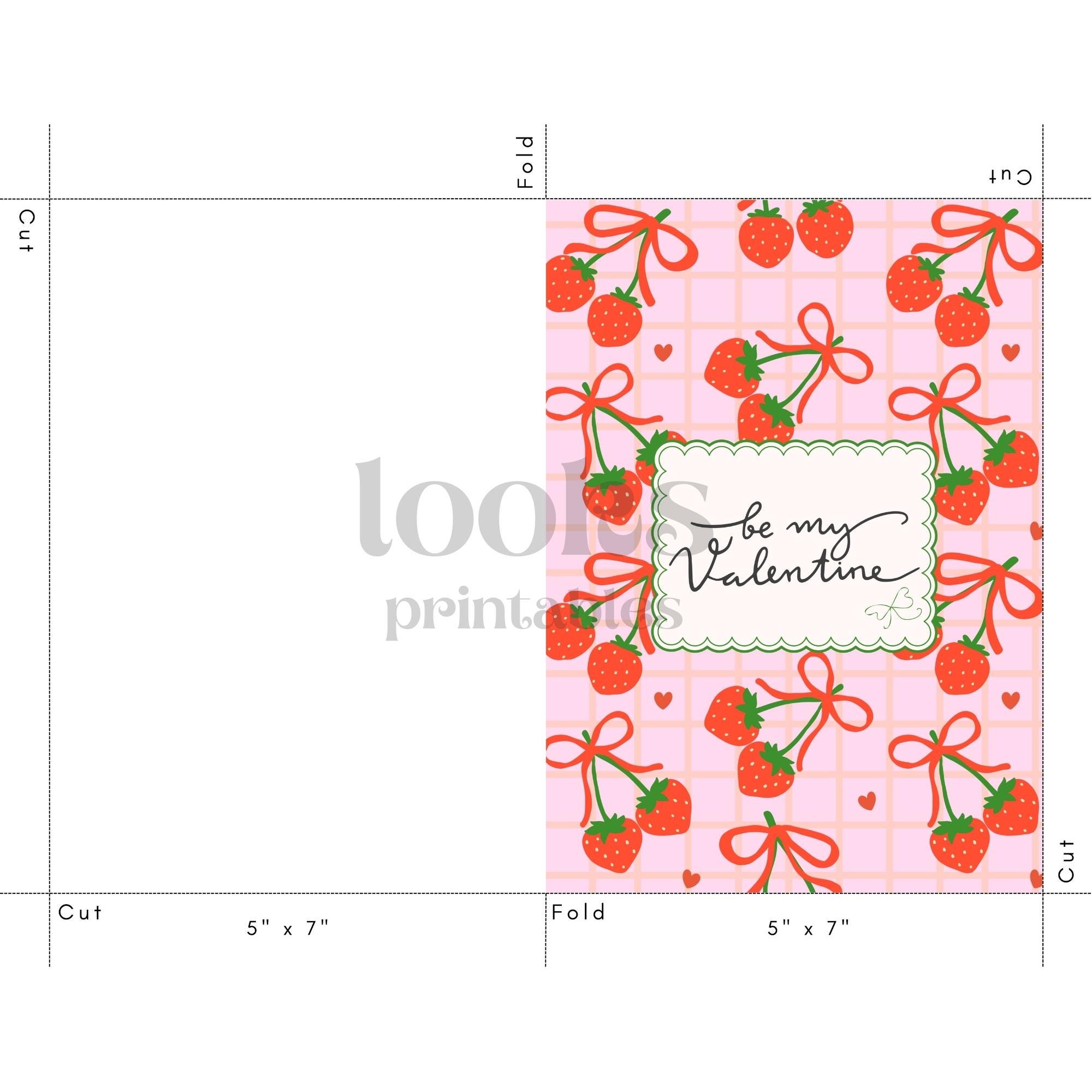 Valentine’s Day Greeting Card, Be My Valentine Card, Cherry Modern Gift ...