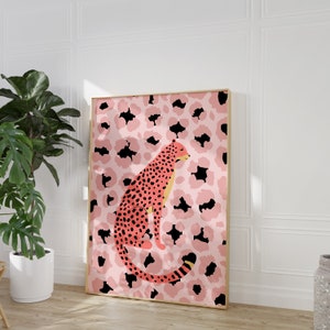 Blush Pink Cheetah Printable Wall Art, Animal Print, Eclectic Home ...