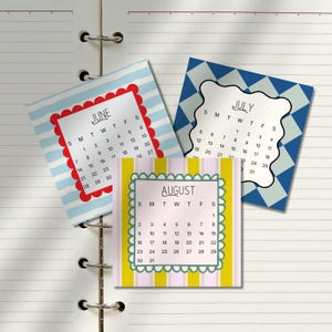 2026 Mini Funky Calendar Cards: Square Monthly Cute Desk Calendar Set ...