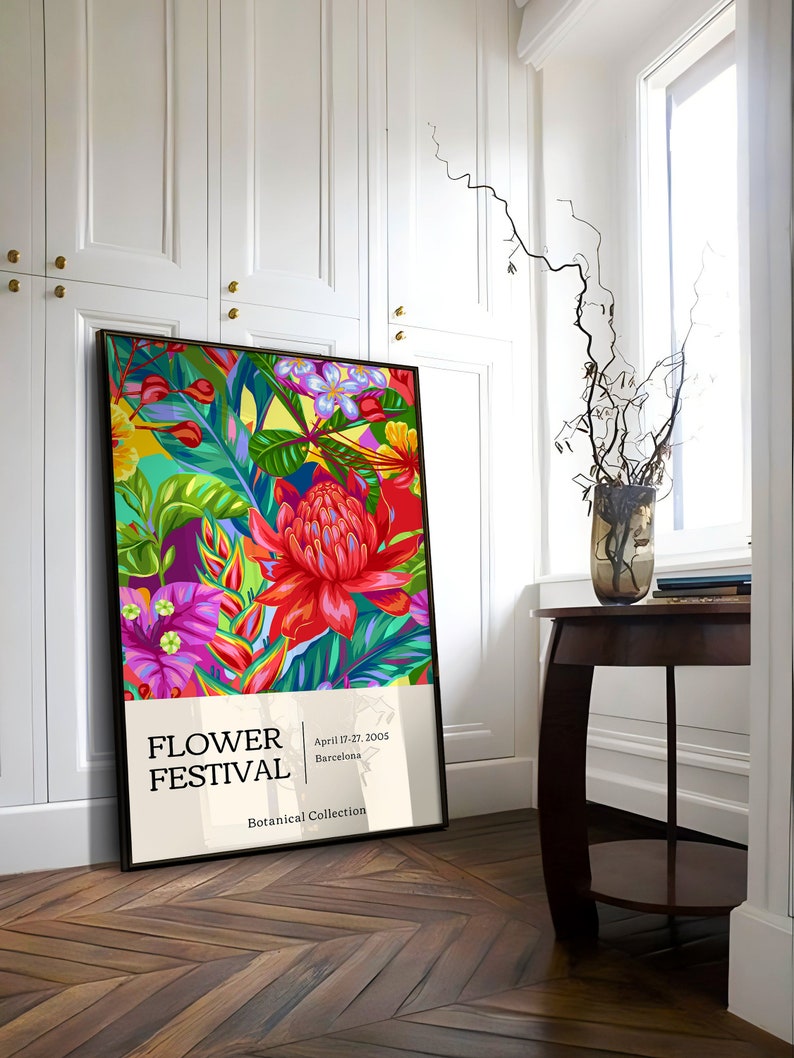 Flower Festival Poster Printable Art Print Flower Market - Etsy