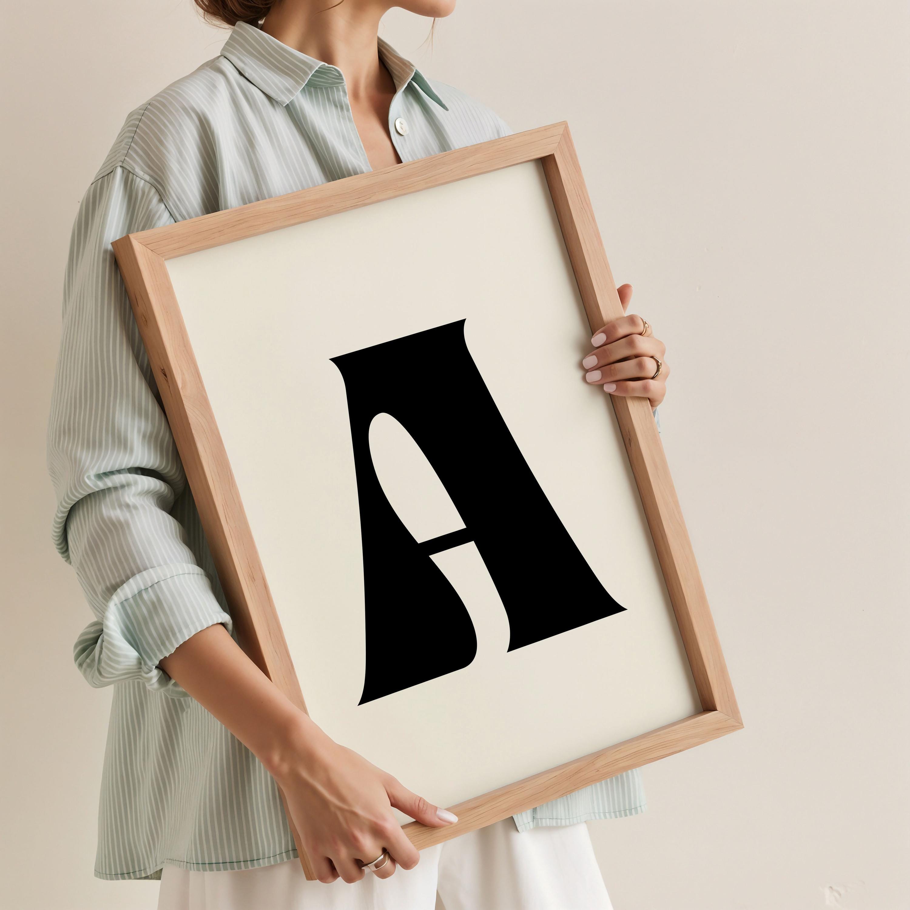 Personalized Letter Print, Custom Initial Printable Wall Art Alphabet ...