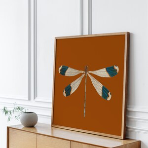 Dragonfly Printable Square Wall Art, Vintage Dragonfly Digital Print ...