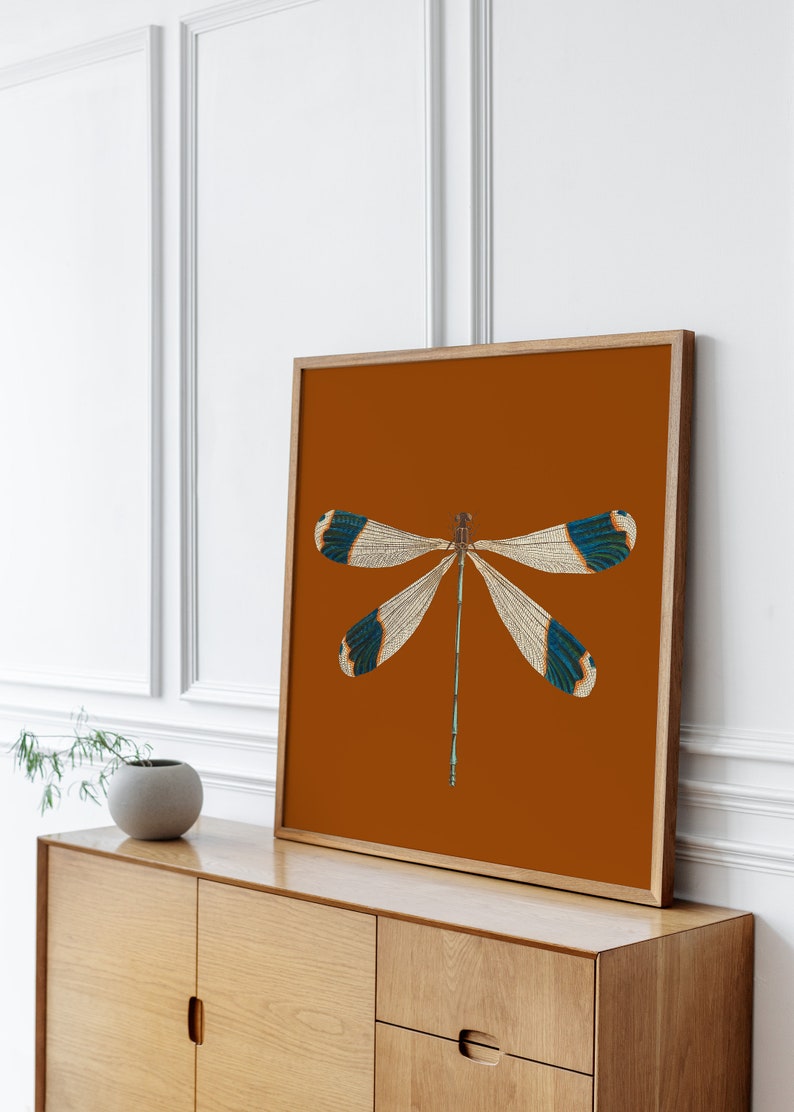 Dragonfly Printable Square Wall Art Vintage Dragonfly Digital - Etsy