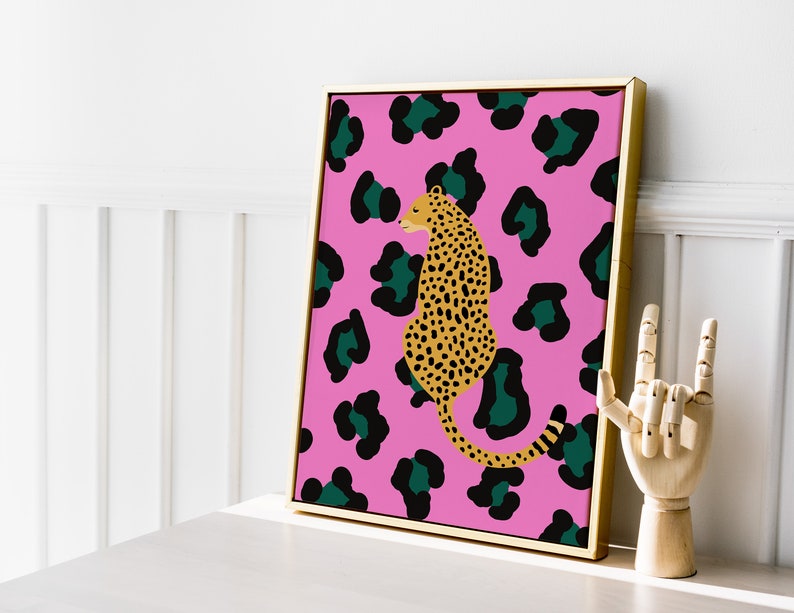 Hot Pink Cheetah Preppy Printable Wall Art Preppy Room Decor - Etsy