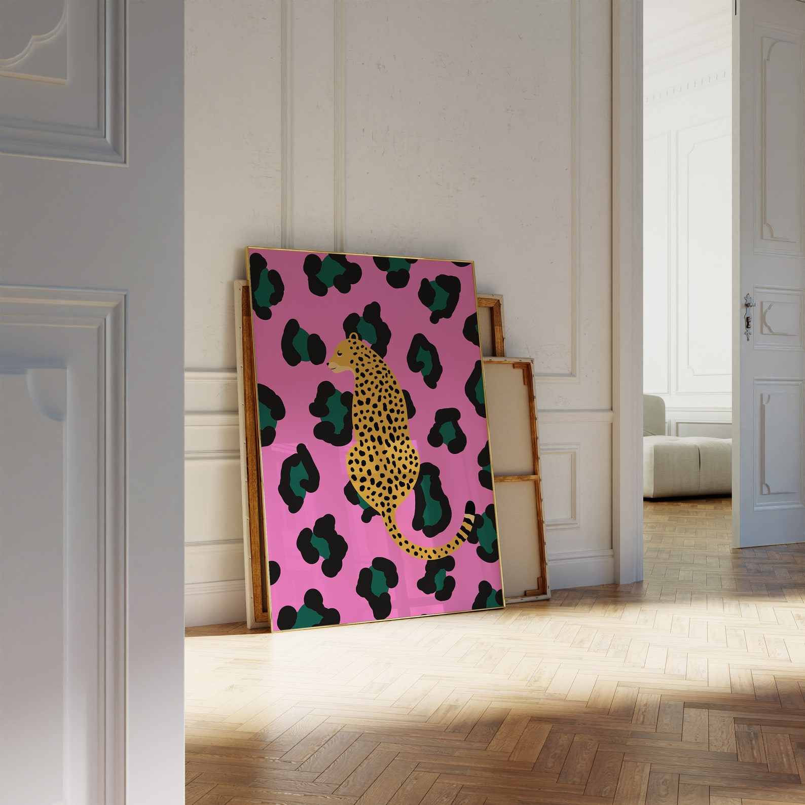 Hot Pink Cheetah Preppy Printable Wall Art Preppy Room Decor - Etsy
