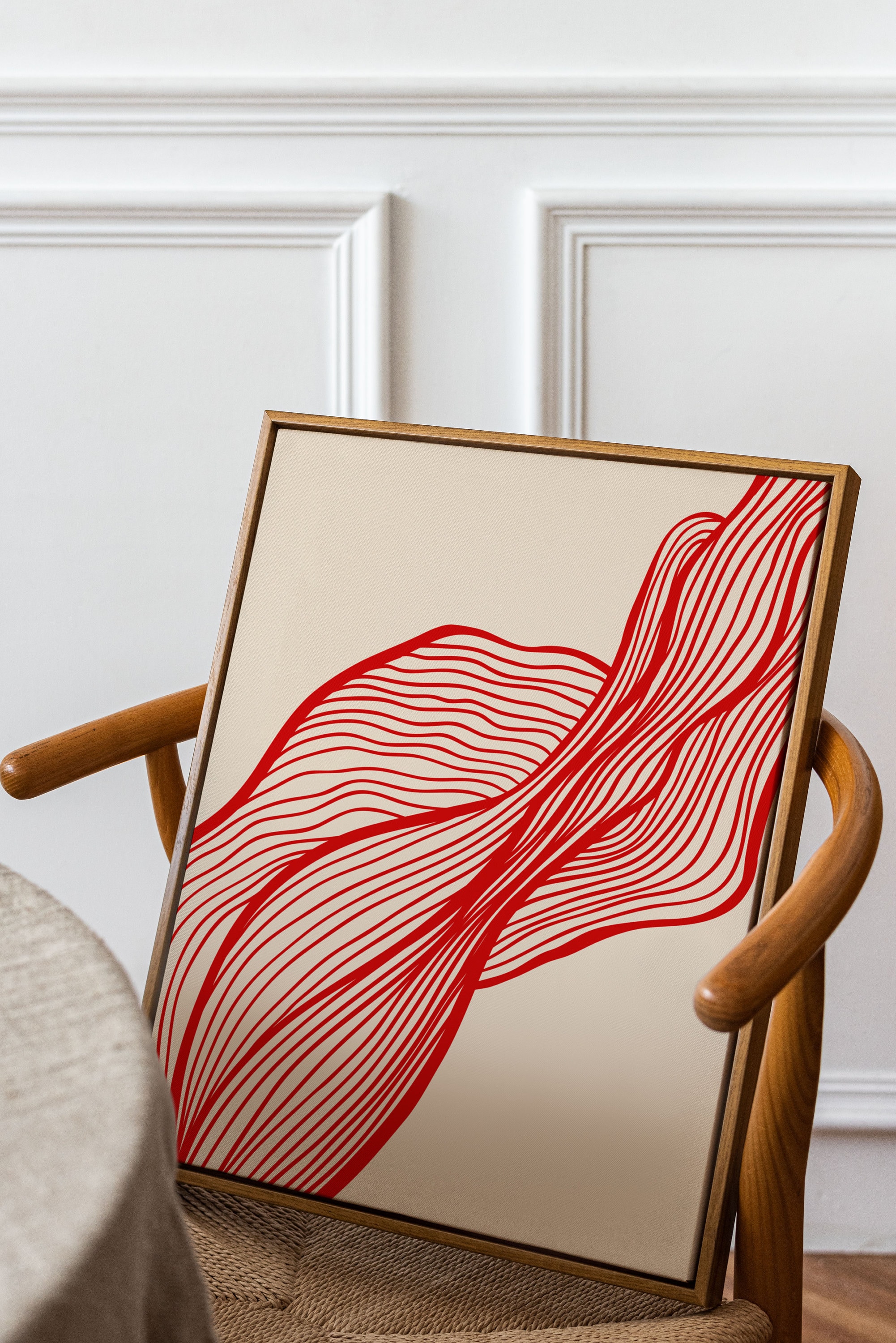 Abstract Red Line Printable Wall Art Large Size Minimalist - Etsy