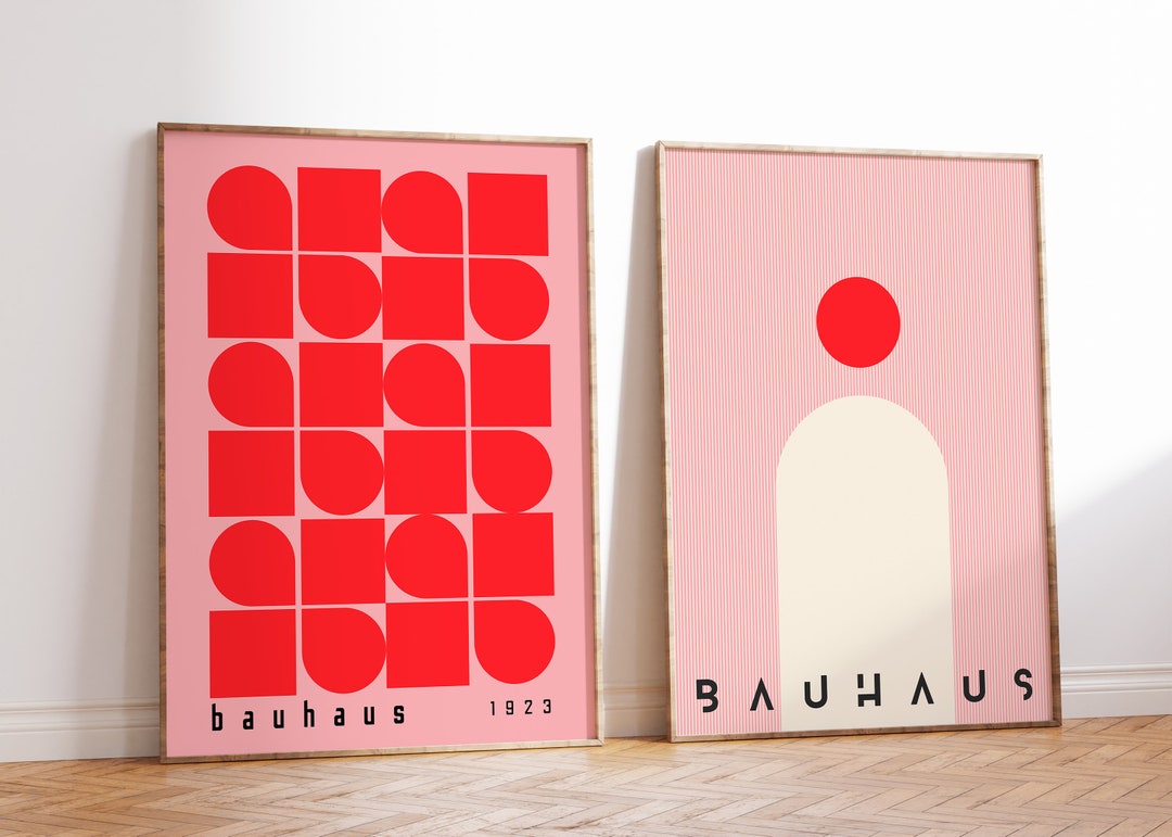Bauhaus Printable Poster Set of 2 Mid Century Modern - Etsy