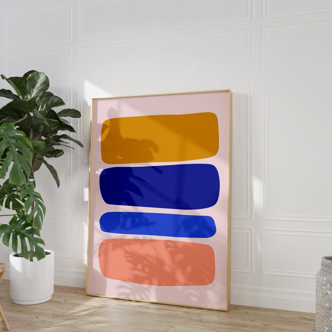 Colorful Geometric Abstract Art Print: Mid-century Modern Decor ...