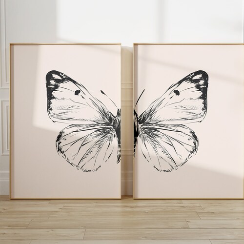 Butterfly Printable Wall Art Set of 2 Butterfly Printable - Etsy