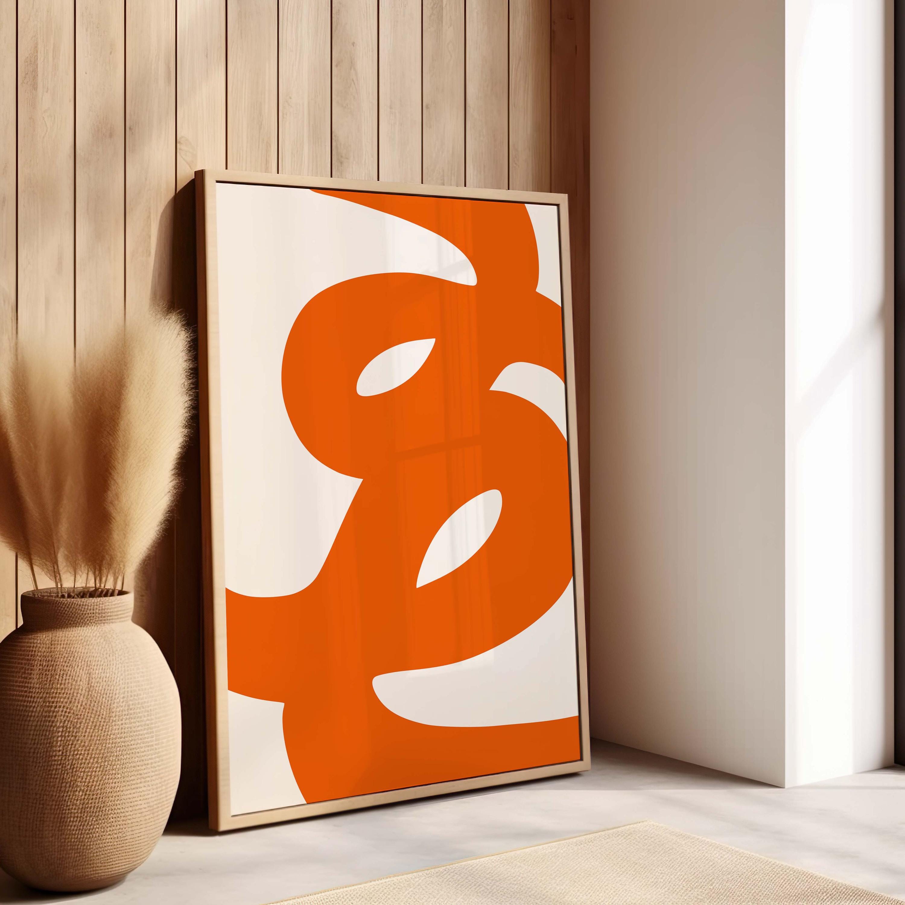 Bold Orange Abstract Art Print: Minimalist Home Decor (digital File) - Etsy