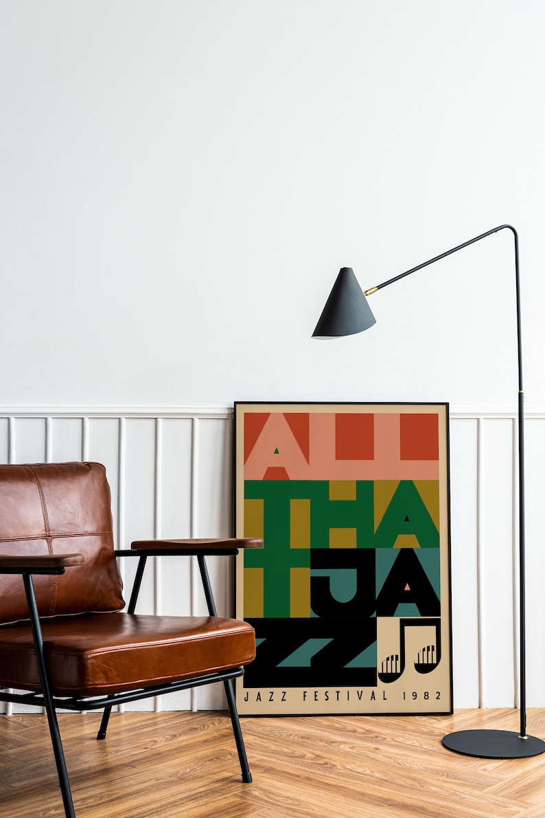 Jazz Festival Printable Wall Art, Retro Jazz Music Print Digital ...