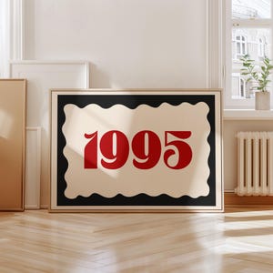 Personalised Year Printable Wall Art, Birth Year Art Print, Custom Year ...
