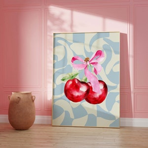 Cherry Poster Printable, Fruit Art Print, Kitchen Wall Art Print ...