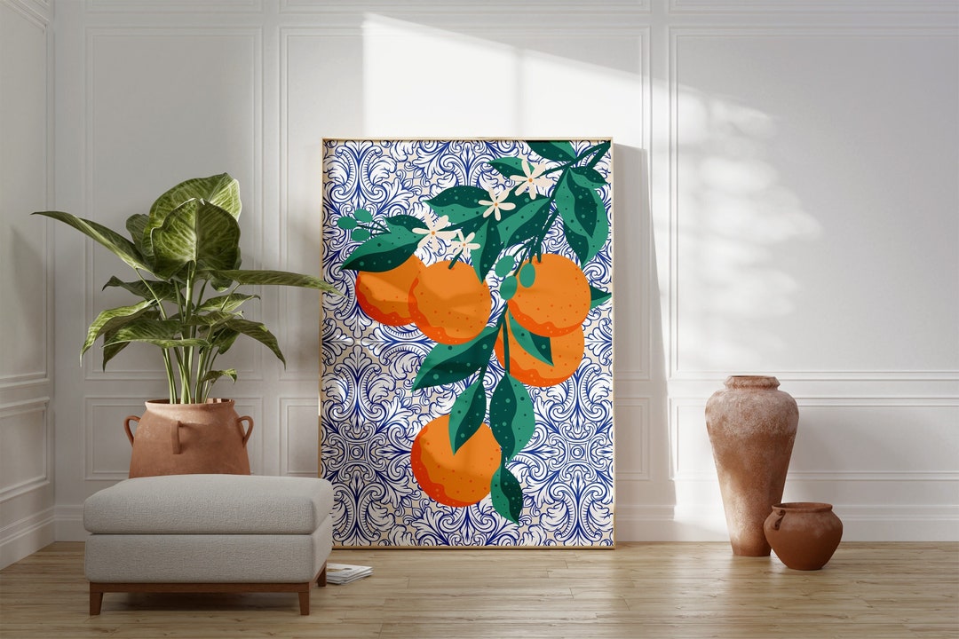 Orange Printable Wall Art Fruit Print Download Orange Print Ethnic ...
