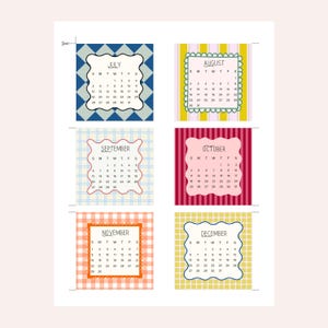 2026 Mini Funky Calendar Cards: Square Monthly Cute Desk Calendar Set ...