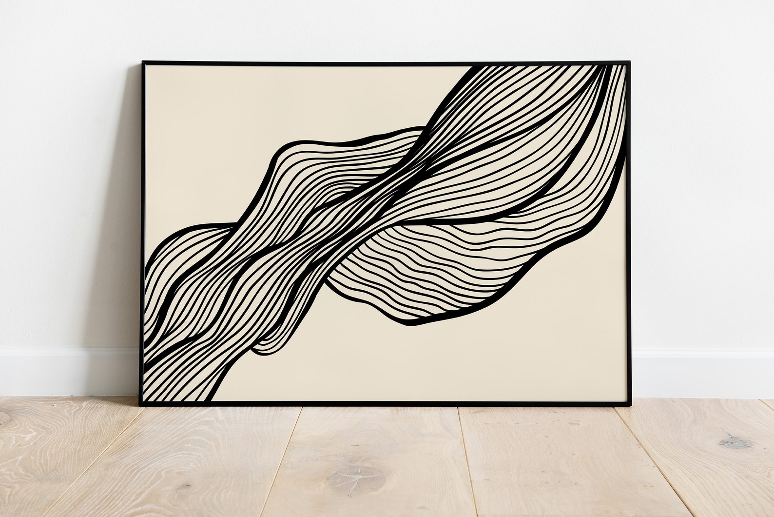 Horizontal Abstract Black Line Printable Wall Art Large Size - Etsy