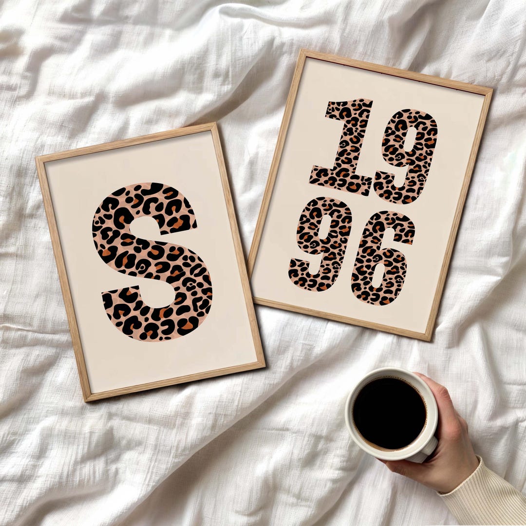 Personalized Letter and Year Print, Custom Initial Printable Wall Art ...