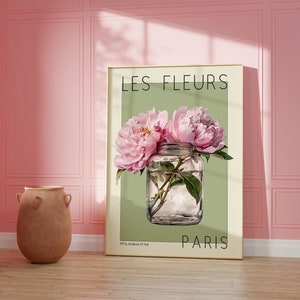 Les Fleurs Poster, Flower Printable Wall Art, Botanical Print, Vintage ...