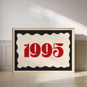 Personalised Year Printable Wall Art, Birth Year Art Print, Custom Year ...