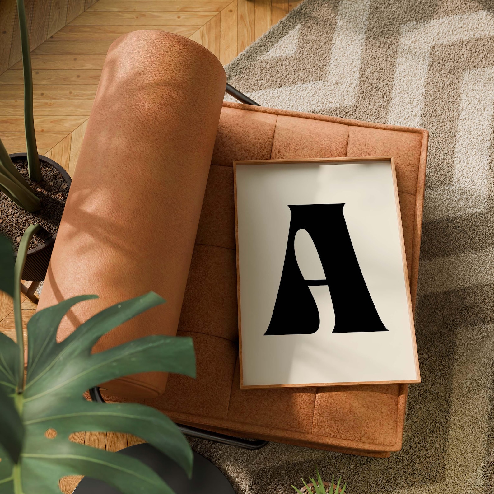 Personalized Letter Print, Custom Initial Printable Wall Art Alphabet ...