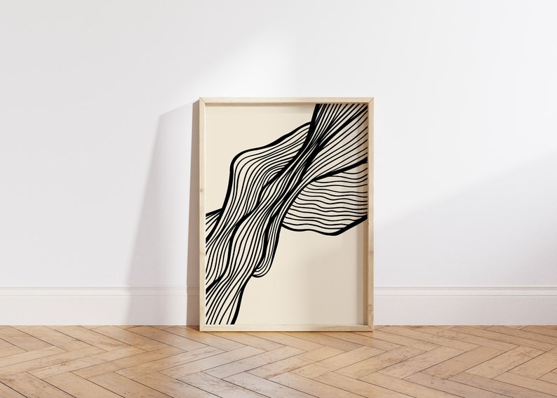 Abstract Black Line Printable Wall Art Large Size Minimalist - Etsy