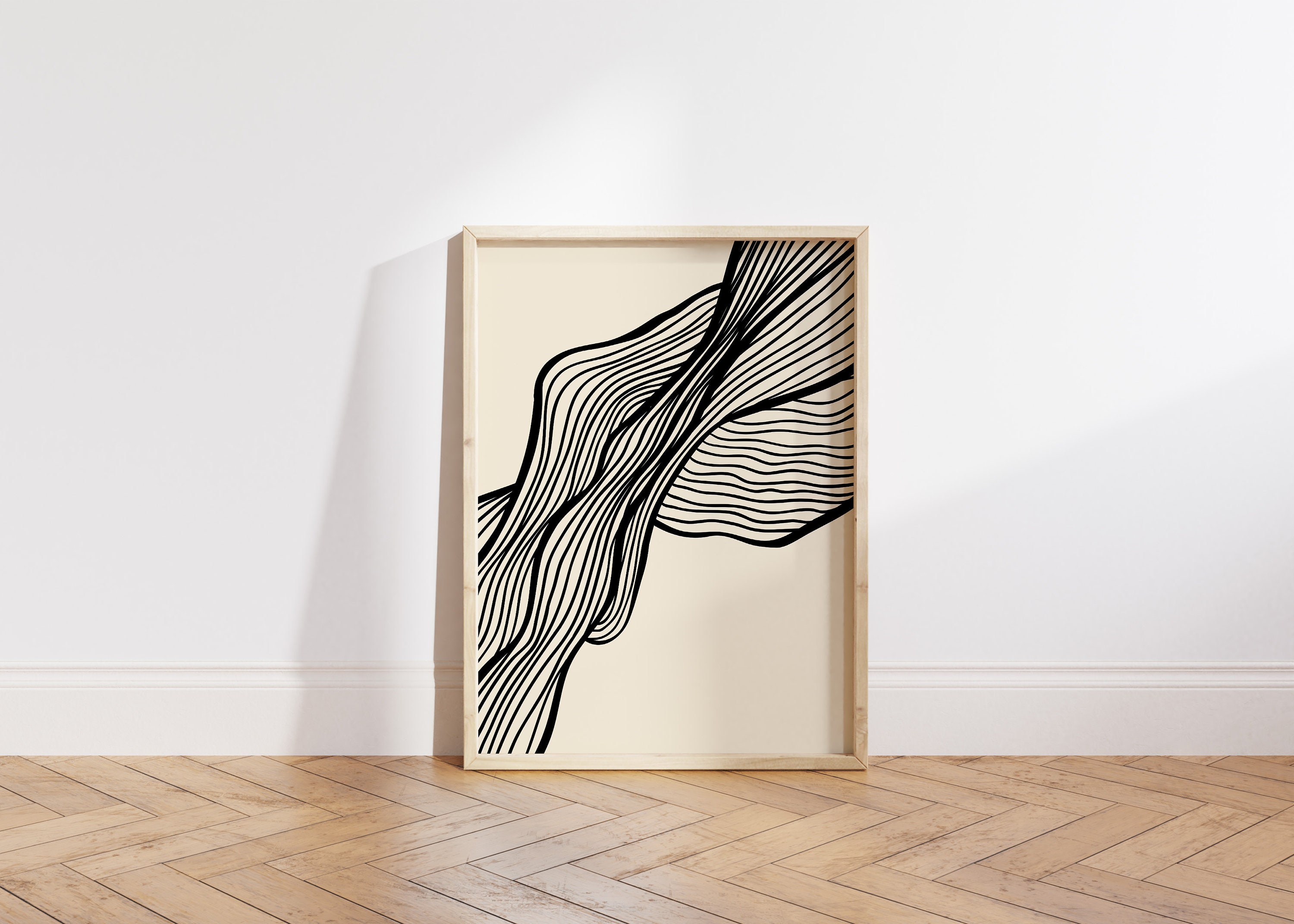 Abstract Black Line Printable Wall Art Large Size Minimalist - Etsy