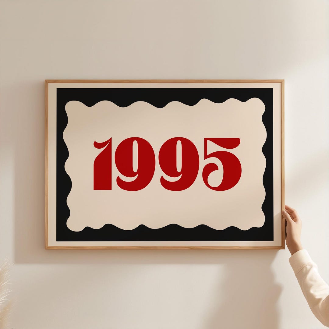 Personalised Year Printable Wall Art, Birth Year Art Print, Custom Year ...