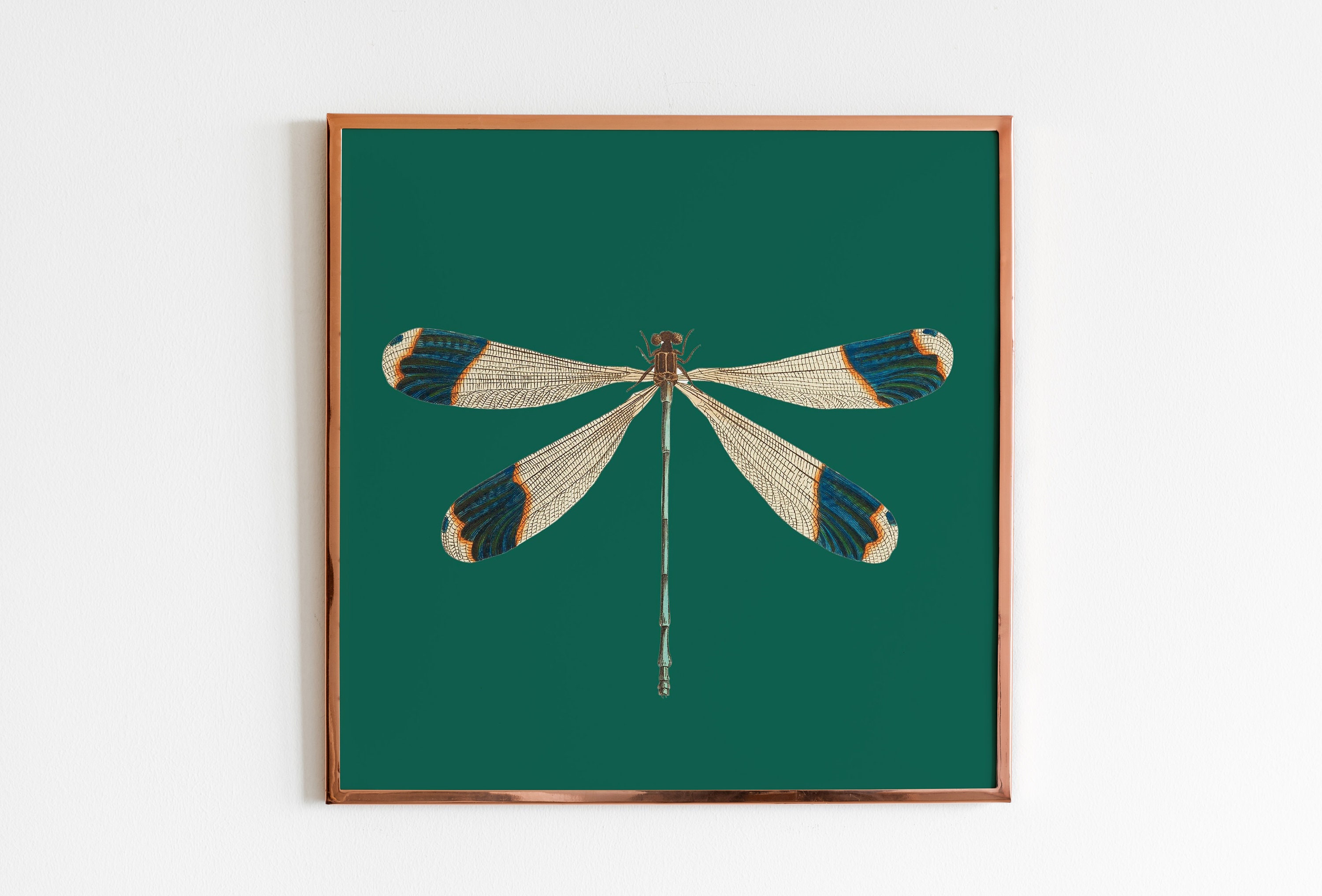 Dragonfly Printable Wall Art Emerald Green Poster Download - Etsy