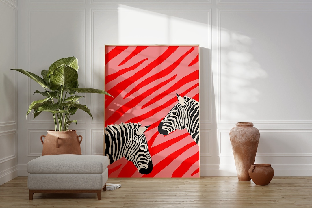 Zebra Printable Wall Art, Animal Illustration Print, Zebra Art Print ...