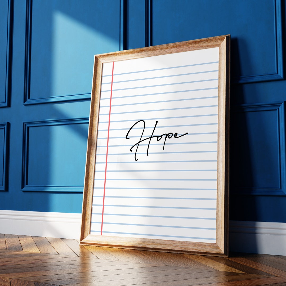 Hope Typography Poster: Minimalist Retro Art Print (digital Download ...