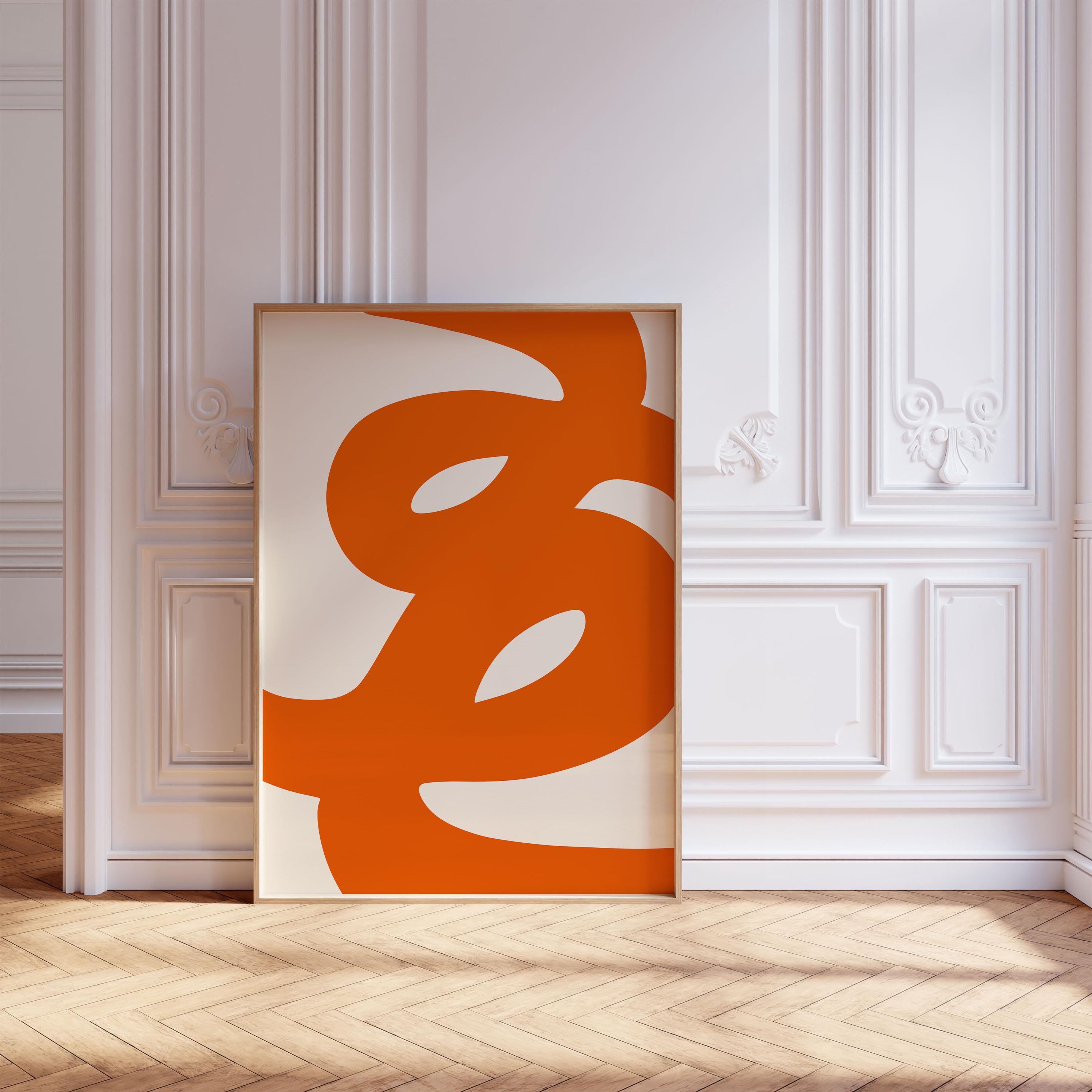Bold Orange Abstract Art Print: Minimalist Home Decor (digital File) - Etsy