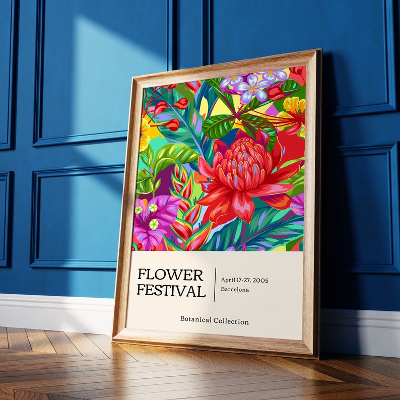 Flower Festival Poster Printable Art Print Flower Market - Etsy