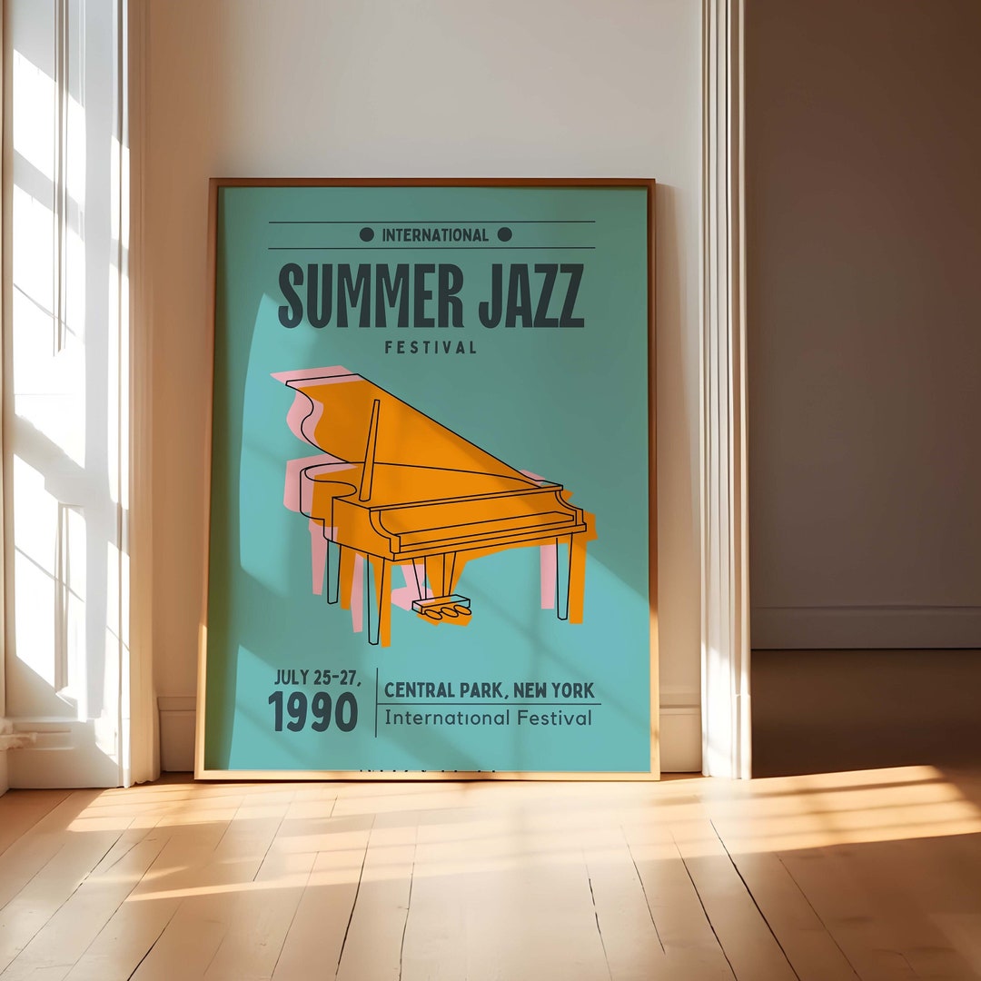 Jazz Festival Printable Wall Art, Jazz Poster, Retro Jazz Music Print ...